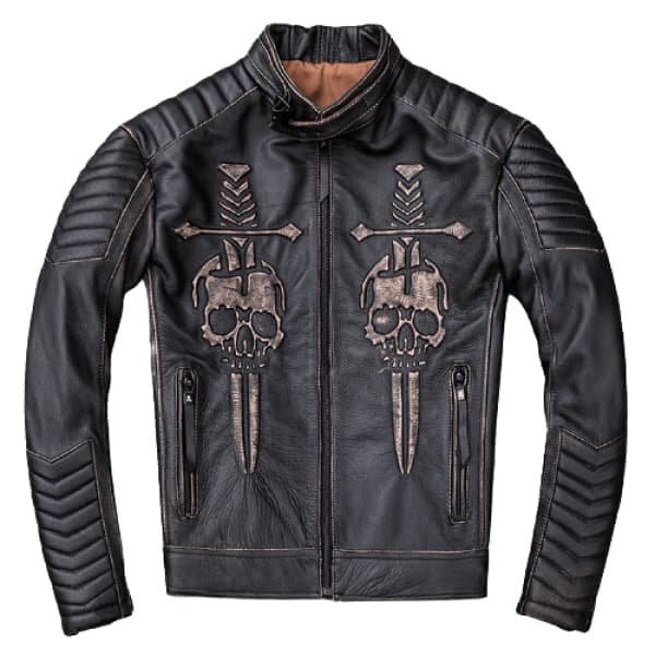 Heavy Skull Leather Jacket - CrewSkull®